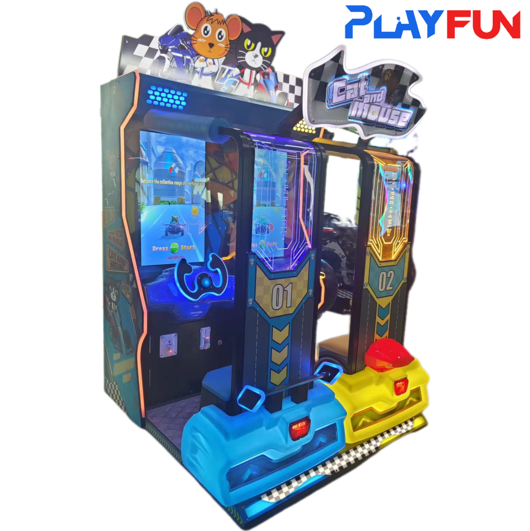 Car racing arcade game cat and mouse game for kids car games